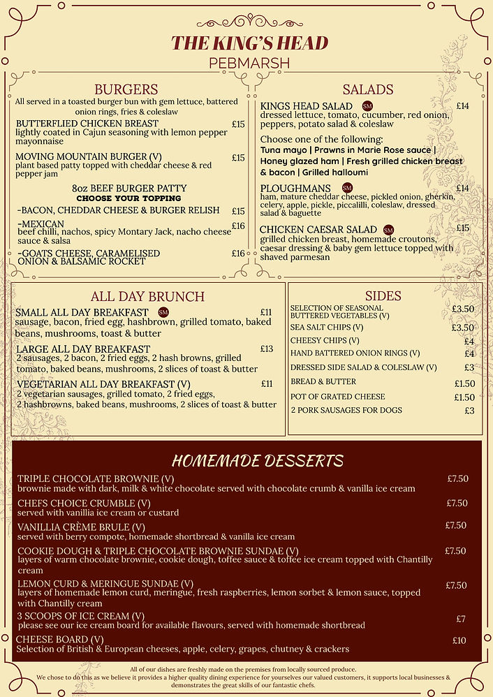 Main Menu | kings-head-pebmarsh