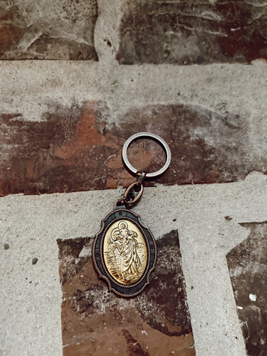 St. Joseph Keychain Bronze | Open Book