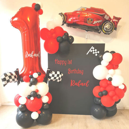 Formula One Bundle, Wooden Backdrop | Balloon Guys