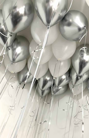 Ceiling Balloons Straight Ribbon ( Choose Colours ) | Balloon Guys