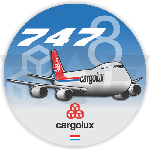 Boeing 747-8F Cargolux round sticker | Aeroarte