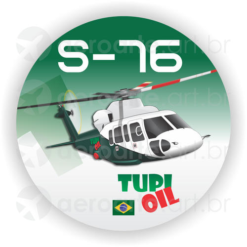Adesivo Bolacha Sikorsky S-76 TUPI OIL | Aeroarte