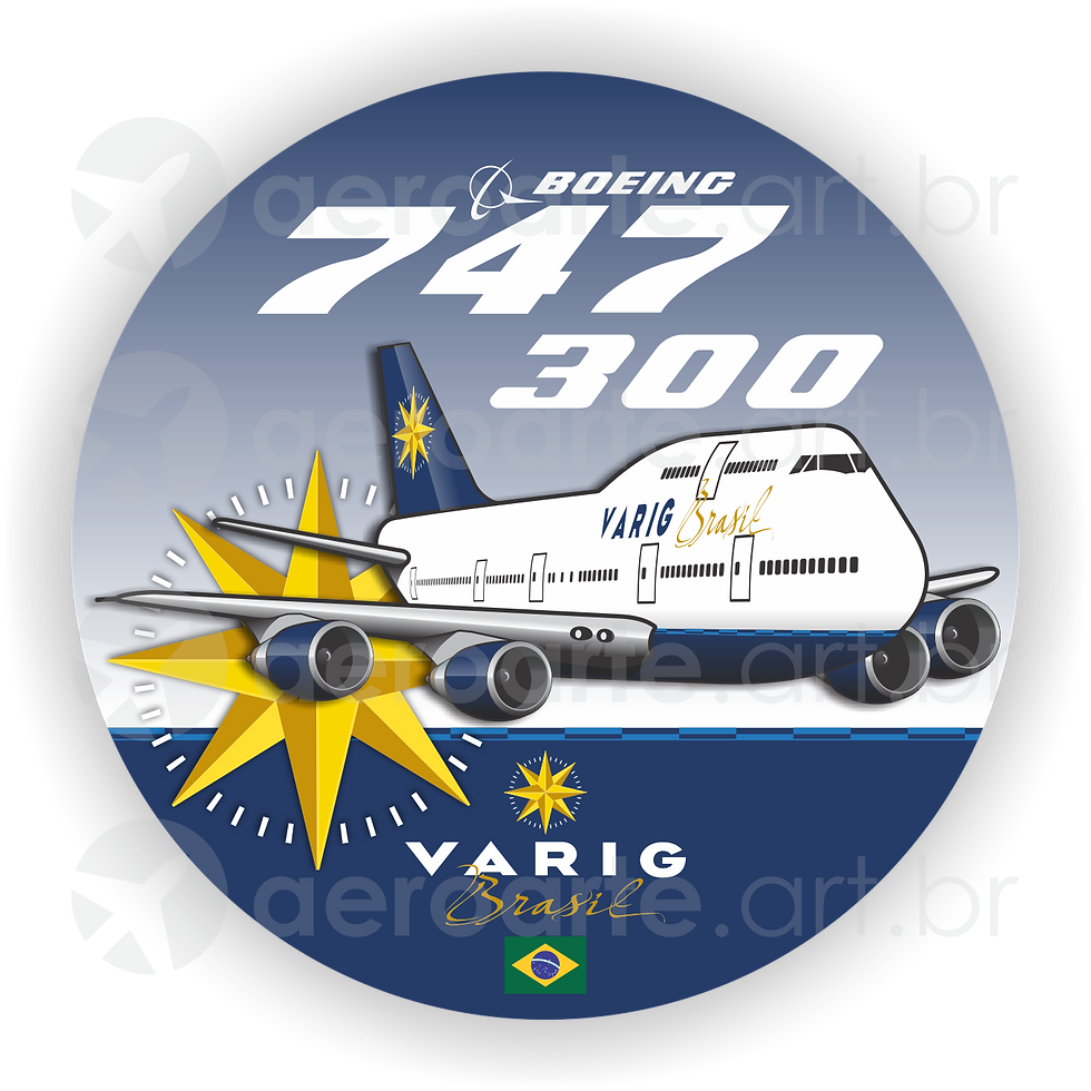 Boeing 747-300 VARIG round sticker | Aeroarte
