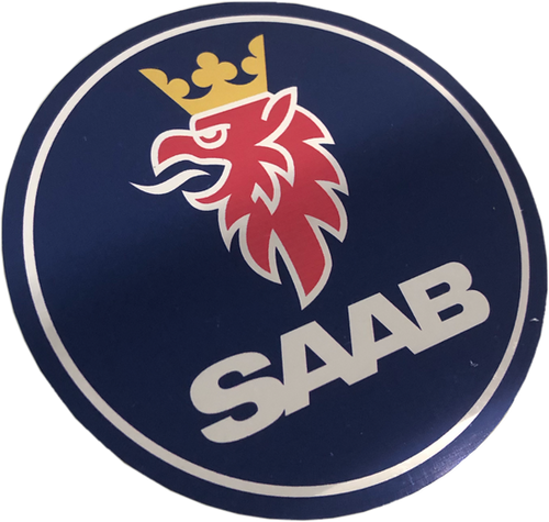 Saab logo chrome sticker | Aeroarte