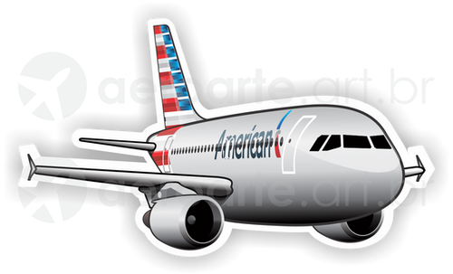 Airbus A320 CFM American Airlines aircraft sticker | Aeroarte