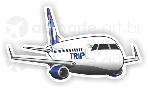 Adesivo Silhueta Embraer 175 TRIP - 10 cm | Aeroarte