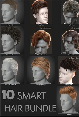 10 SMART HAIR BUNDLE – CC4 – ICLONE 8 | PRODUTOS DIGITAIS BH
