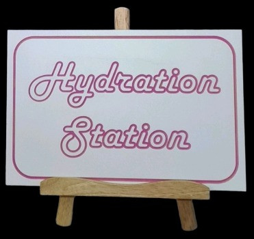 Hydration Station sign | ultimatelegance events hire ipsiwch DIY