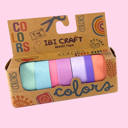 WASHI TAPE IBI CRAFT EN TONOS PASTEL | Papelería Camaru