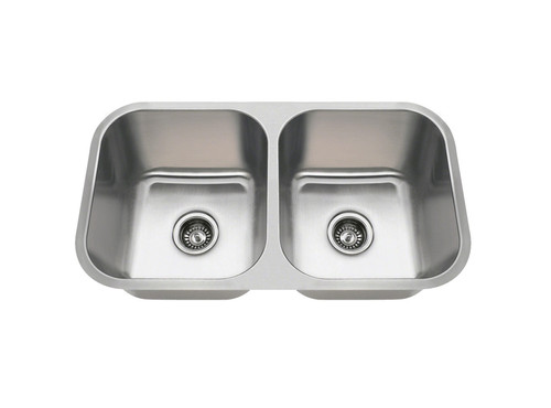 Solera Undermount Stainless Steel 32 in. Double Bowl Kitchen Sink ...