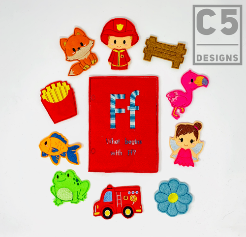 Alphabet "F" Finger Puppet Set | C5EmbroideryDesigns.