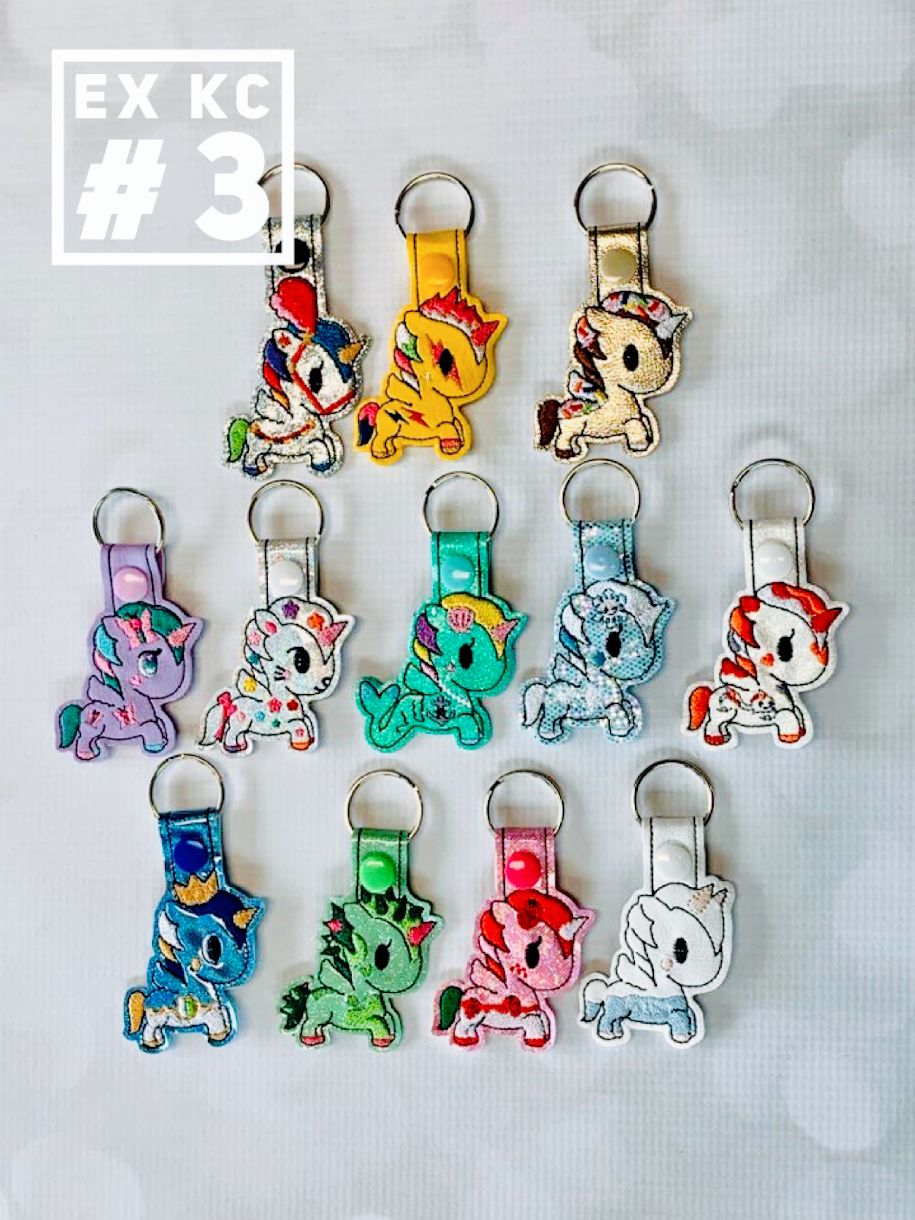 Unicorn Key-Chains | C5EmbroideryDesigns.