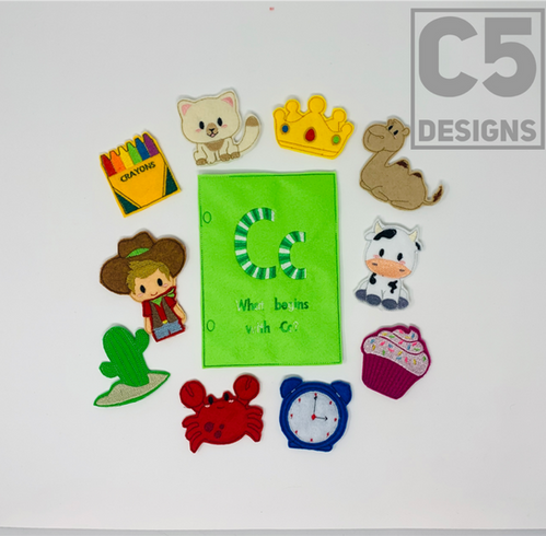 Alphabet "C" Finger Puppet Set | C5EmbroideryDesigns.