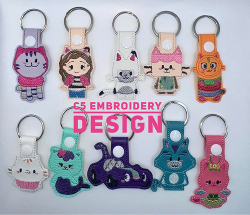 Gabriel and Friends Keychain Set | C5EmbroideryDesigns.
