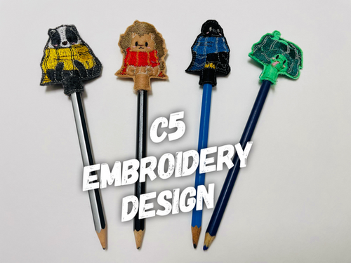 Wizarding Houses Pencil Topper Set | C5EmbroideryDesigns.