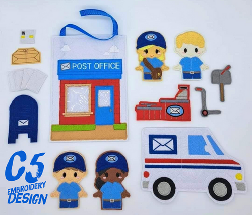 Post Office Mail Carrier Puppet Set | C5EmbroideryDesigns.