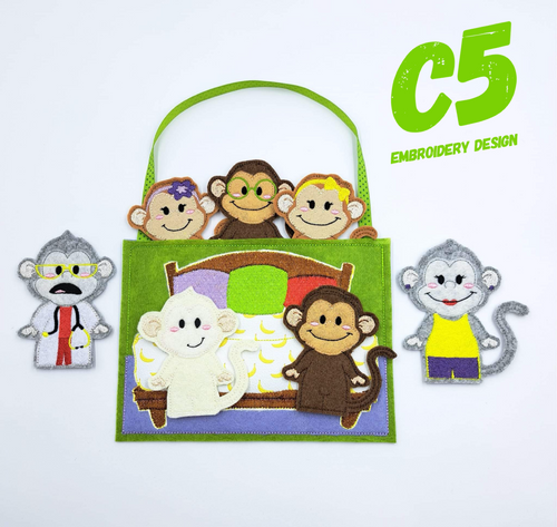 Five Little Monkeys Finger Puppet Set - Nursery Rhyme ...