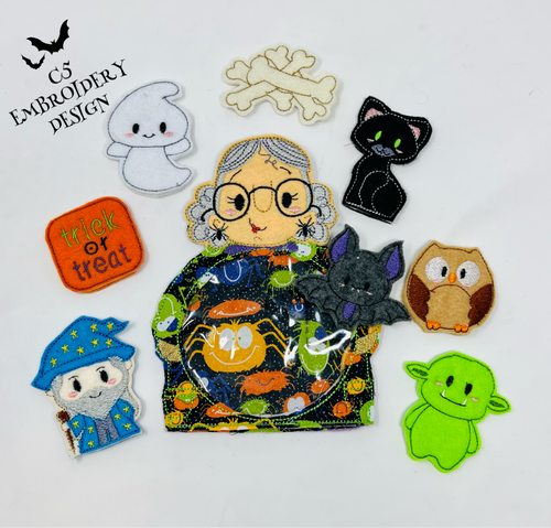 Old Lady Who Swallowed a Bat Finger Puppet Set - Halloween ...