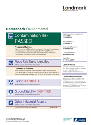HomeCheck Pro Environmental Report | Property Searches Direct