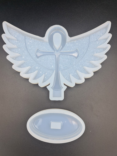 Ankh with druzy wings & stand mold | JadeysArt