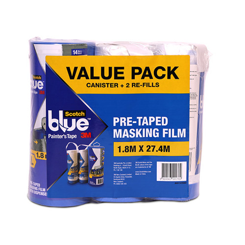 3M PT2090 Pretaped Masking Film Refill 1.8m x 27.4m - Value Pack ...