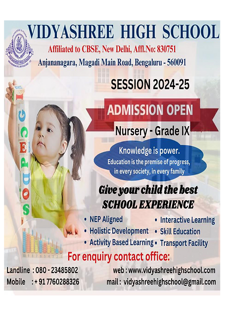 Best School On Magadi Main Road | Vidyashree International School