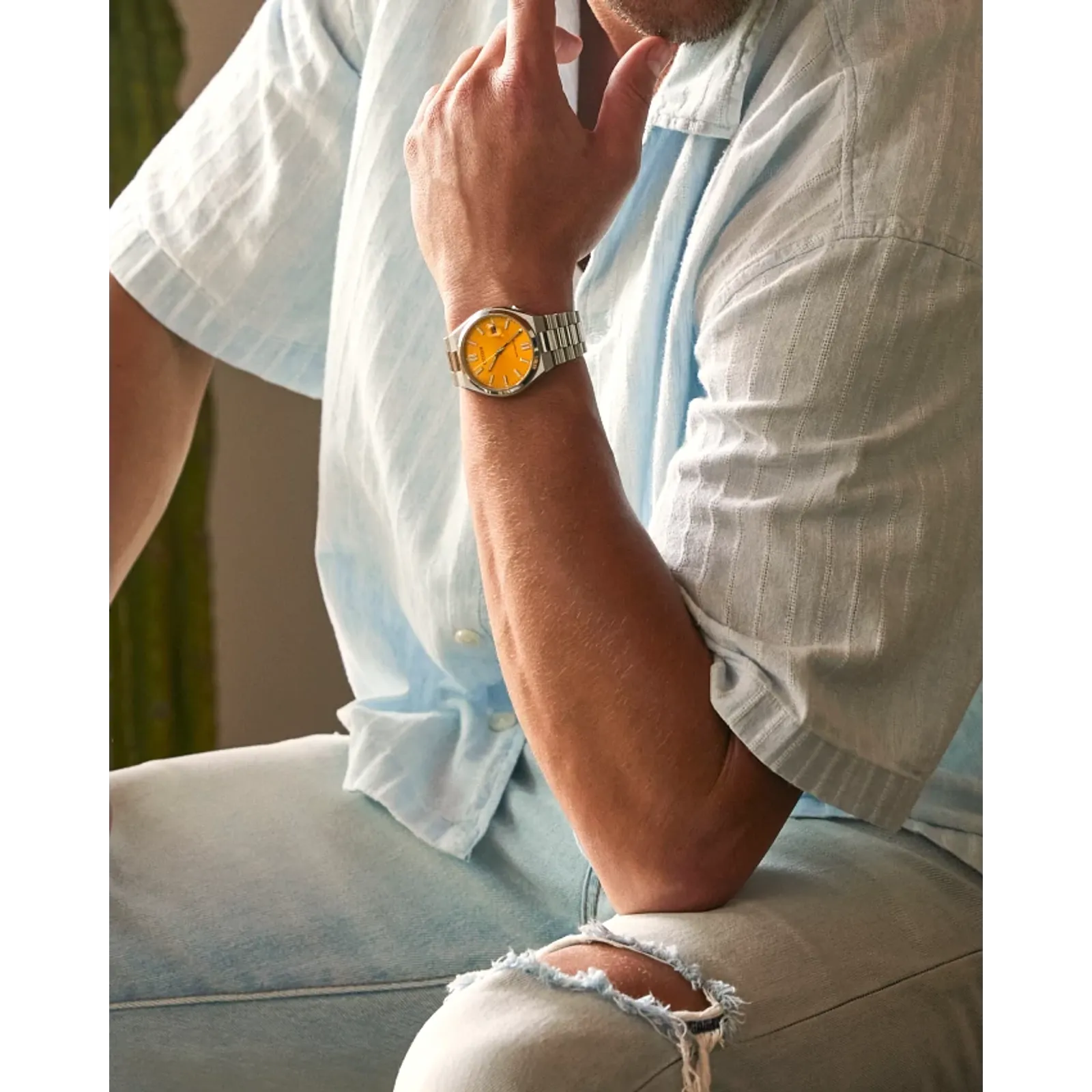 CITIZEN TSUYOSA Yellow Dial 40mm Stainless Steel Bracelet NJ0150-56Z ...