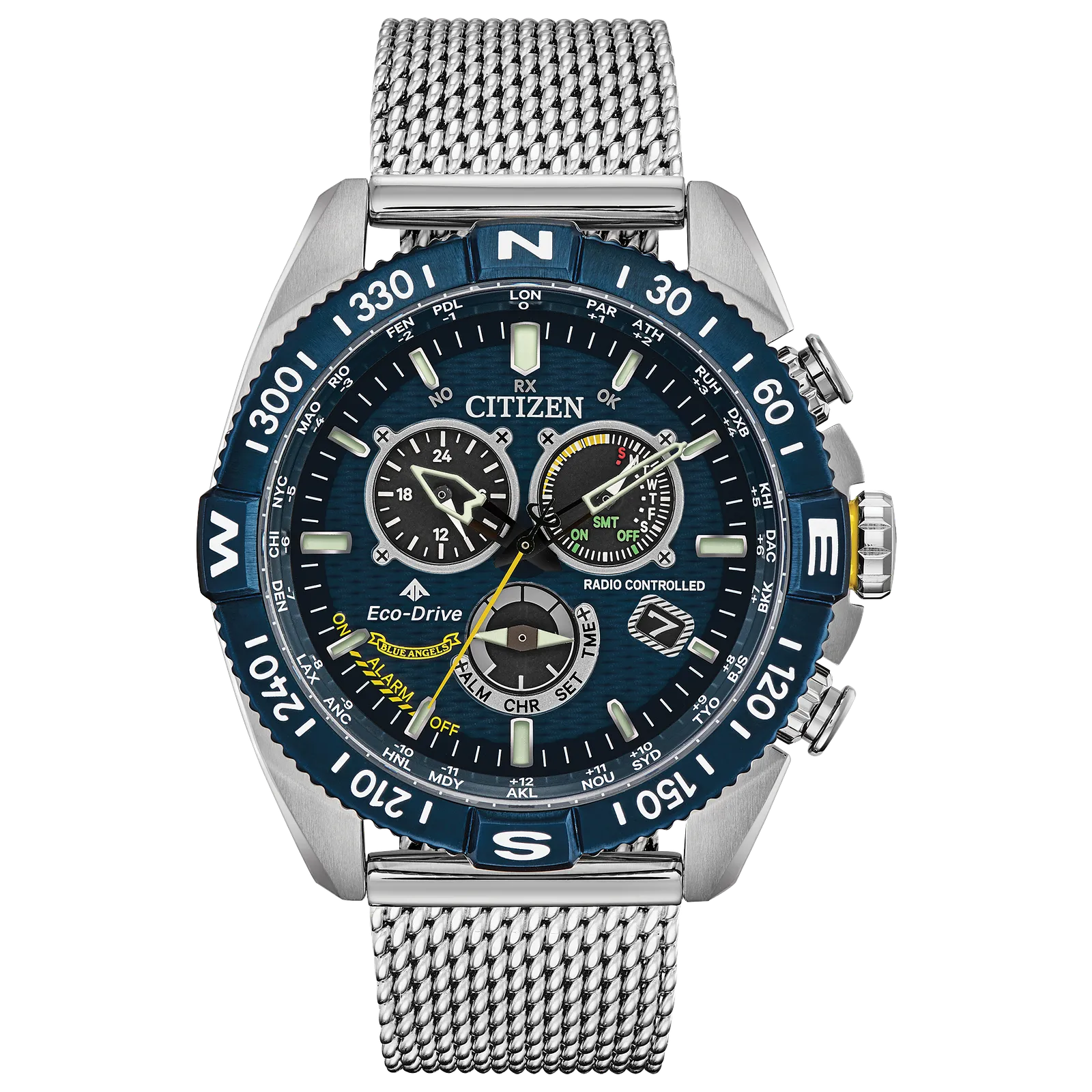 Citizen Promaster Navihawk Chronograph Stainless Steel Mesh Watch ...