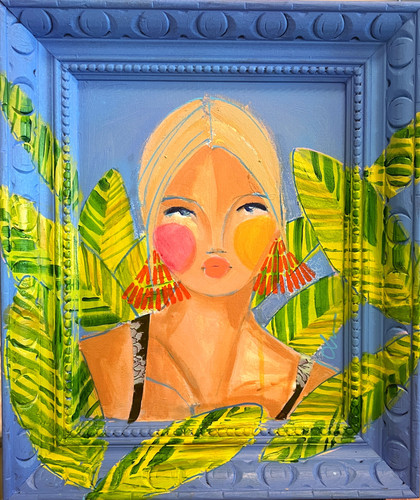 "Paloma" 11x14" canvas in a painted frame | Lindsey Crafter