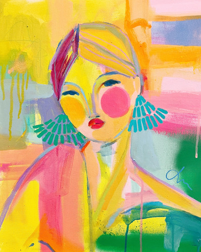 Color-Blocked Portrait , 16x20"flat panel canvas | Lindsey Crafter
