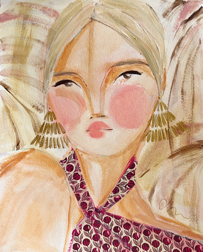 "Plum Print" 8x10" original collage on paper | Lindsey Crafter