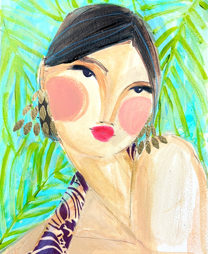 "Banana Boat" 8x10" original collage on paper | Lindsey Crafter