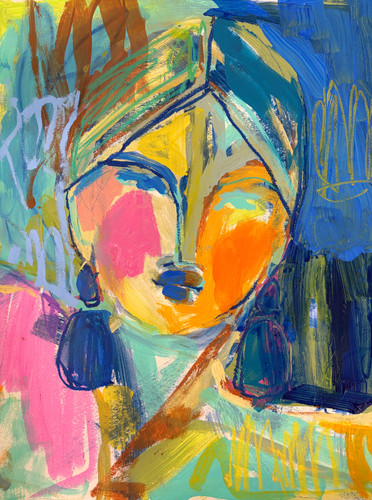 Color-Blocked Portrait , 11x14" unframed paper | Lindsey Crafter