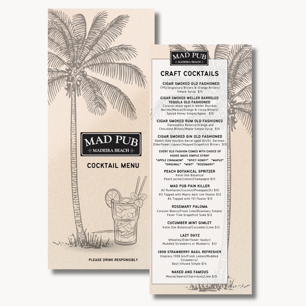WATERPROOF MENUS | Menu Designs