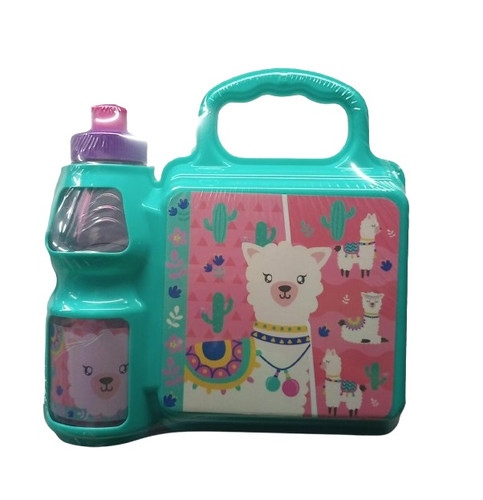 Lonchera Color Celeste Diseño Llama tierna Para Niños | Jugando y Educando