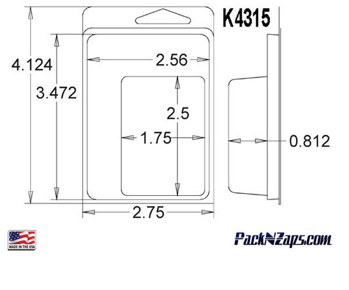 K4315: 875 - 4.125 "H x 4.75"W Clamshell | pack-n-zaps
