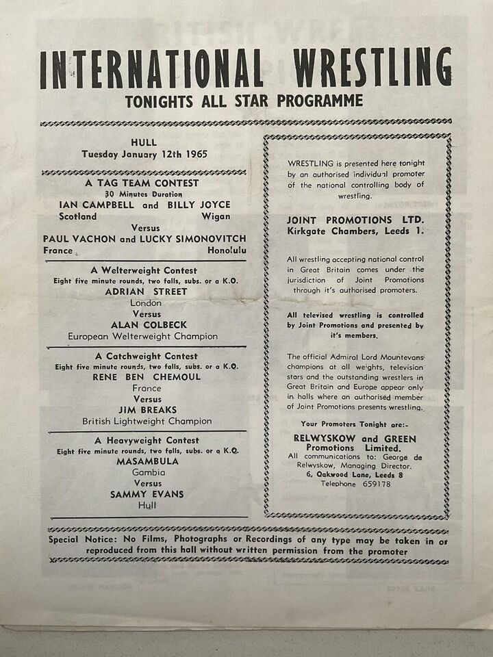 A RARE SIGHT INDEED-BILLY JOYCE IN TAG!! | Talkwrestling