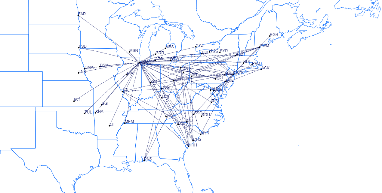 Route Map | GoJet Airlines