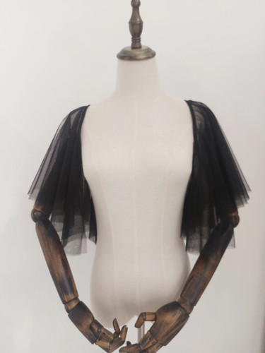 Spencer - Black Removable Bridal Sleeves | colourYbridal