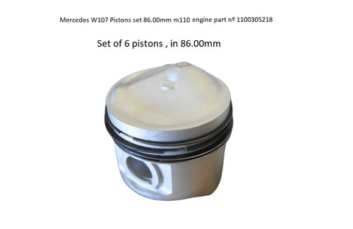 Mercedes W107 Piston set 86mm Engine M110, 1100305218 | Retro Classic ...