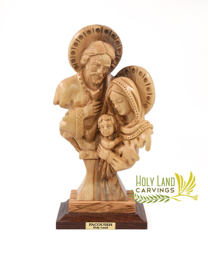 Holy Family Olive Wood Masterpiece in a modern design | Holy Land Carvings
