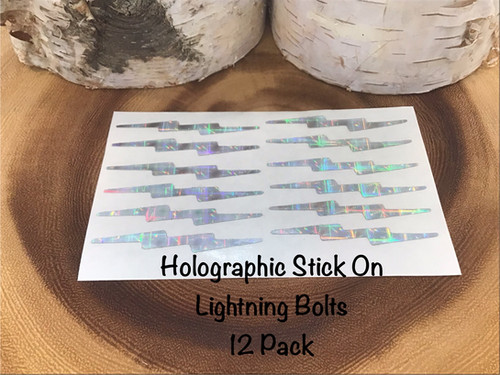 Holographic Stick On Lightning Bolts 12 Pack | Fishinator Lures