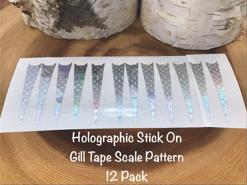 Holographic Stick On Gill Tape Scale Pattern 12 Pack | Fishinator Lures