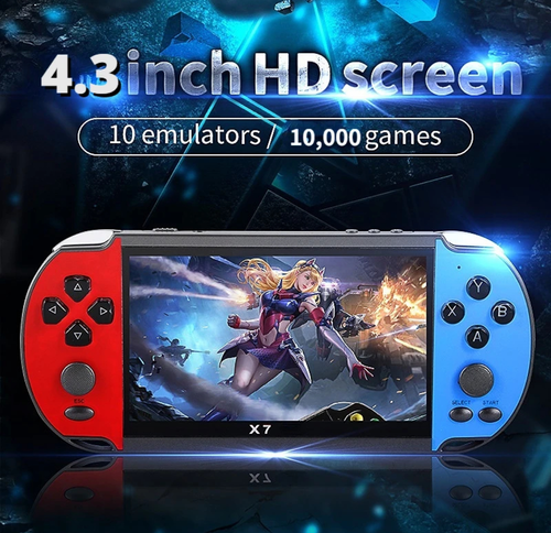 X7 Handheld Games Console 4.3" HD Screen with 1000 Retro Games Built In ...