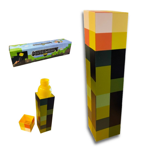 Minecraft Torch Shaped Drinking Bottle 650ml Capacity | LCM Leisure Ltd