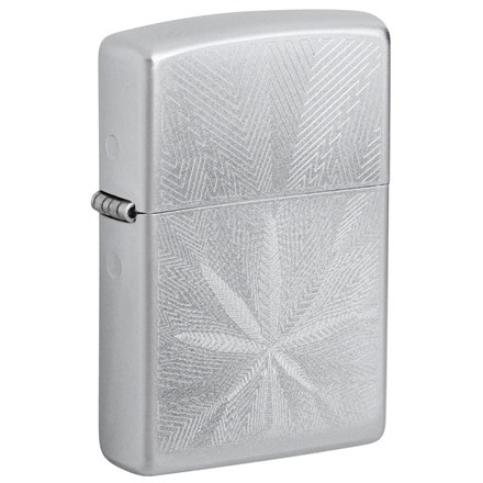 Zippo Regular Street Chrome Canabis Leaf Plant Refillable Windproof ...
