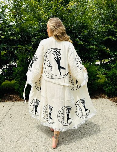 NEW | ORGANIC COTTON TURKISH MOON DANCE ROBE IVORY | Kapeeshd