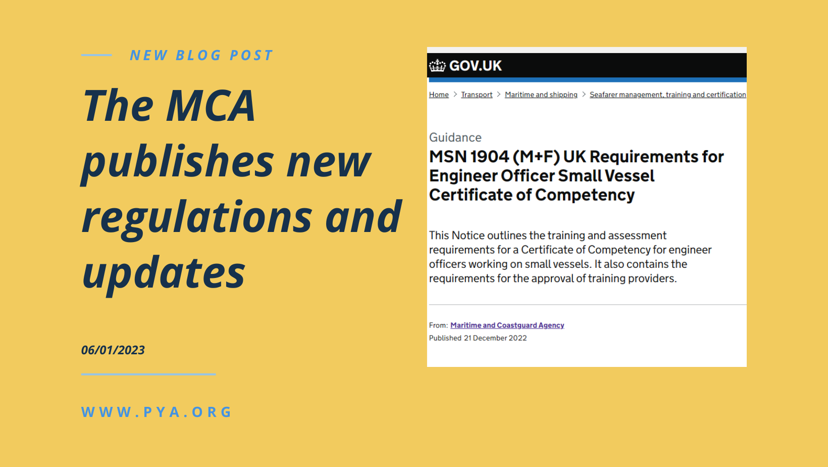 The MCA published new regulations and updates