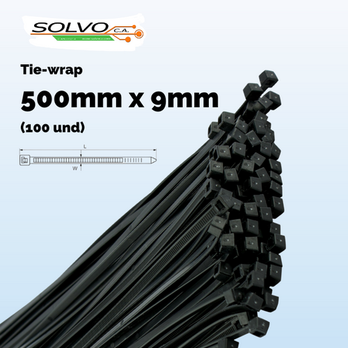 TIE-WRAP 500mm X 9mm (100 UND) | Solvo C.A.