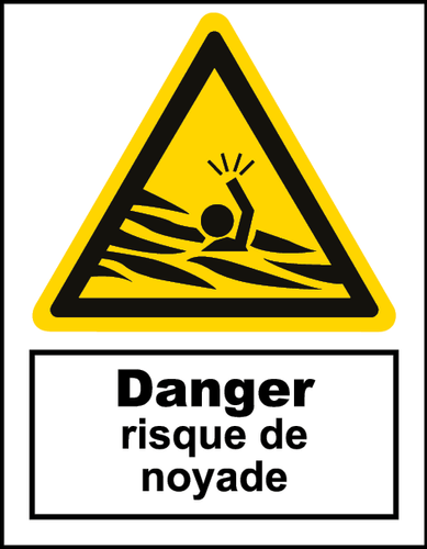 Panneau danger risque de noyade | LP Sécurité